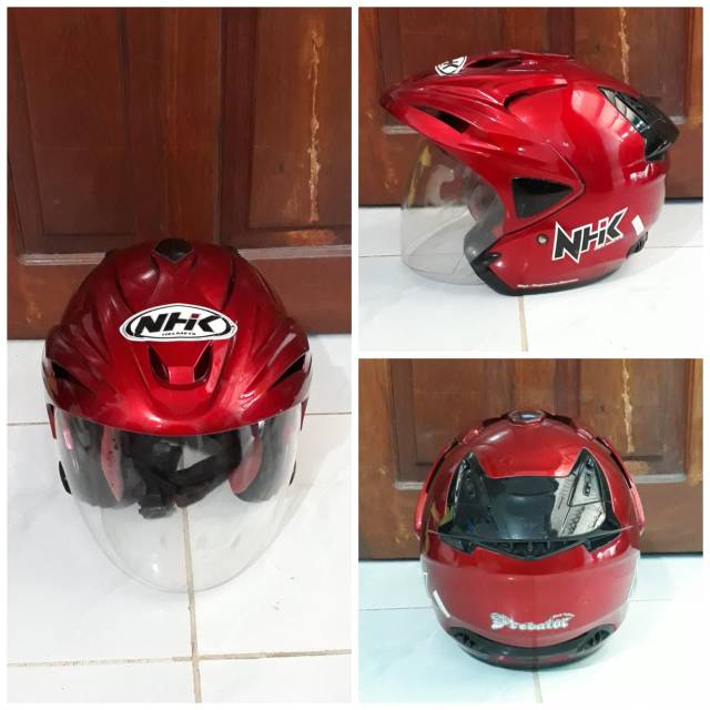 Jual Helm NHK Predator Red Maroon | Shopee Indonesia