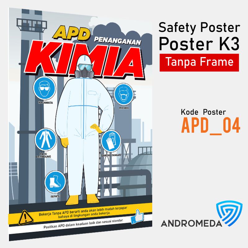 Jual Safety Poster K3 : APD Kimia Chemical Alat Pelindung_60x80 cm ...
