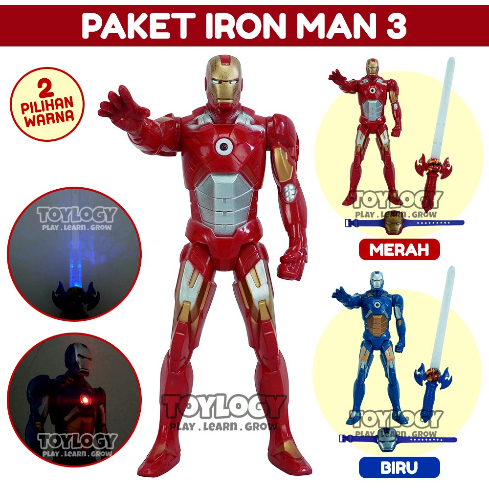 Jual Mainan Anak Paket Ironman Iron Man Figurine Figure Gelang Pedang ...