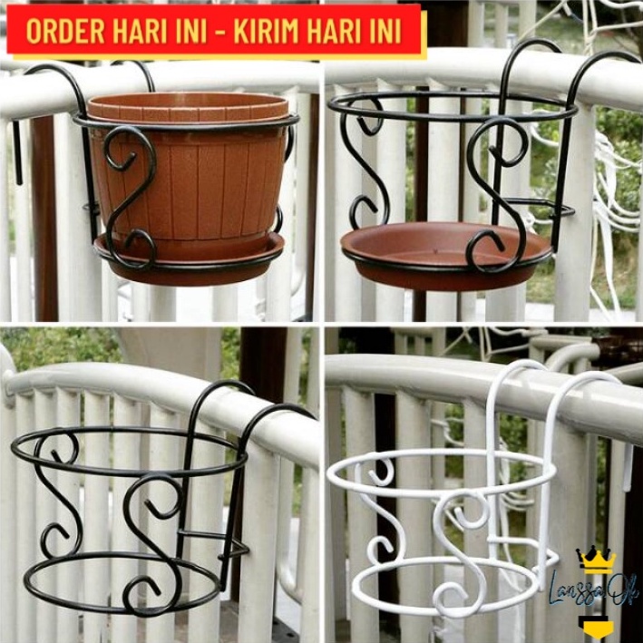 Jual Gantungan Pot Bunga / Pot Besi Gantung / Standing Pot Besi / Rak ...