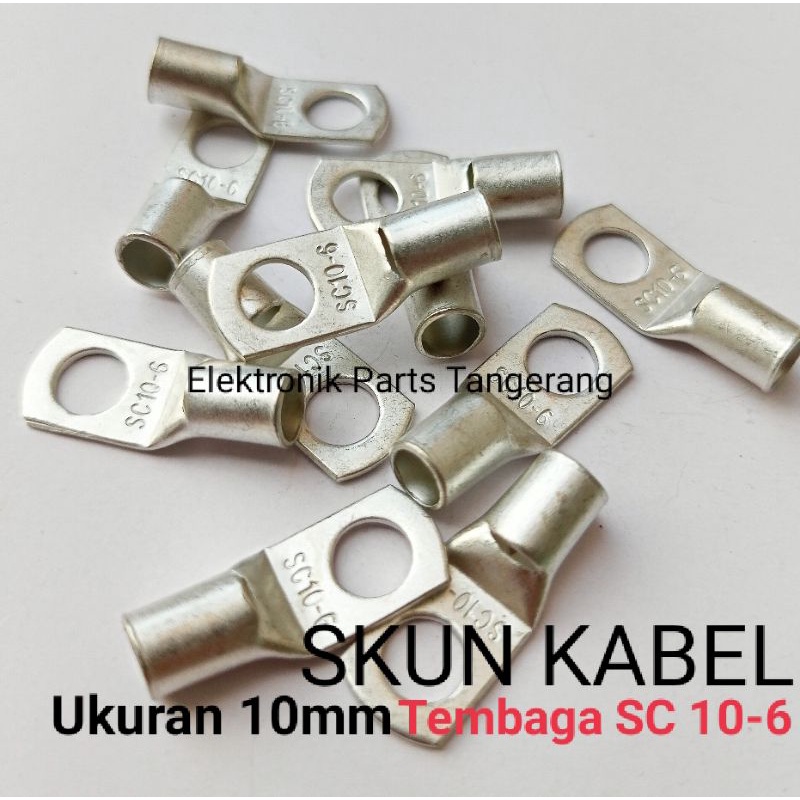 Jual (1 Buah) SKUN KABEL TEMBAGA 10MM SC 10-6 SKUN KABEL 10MM SKUN KABEL SC 10-6 CABLE LUGS DOVE ...
