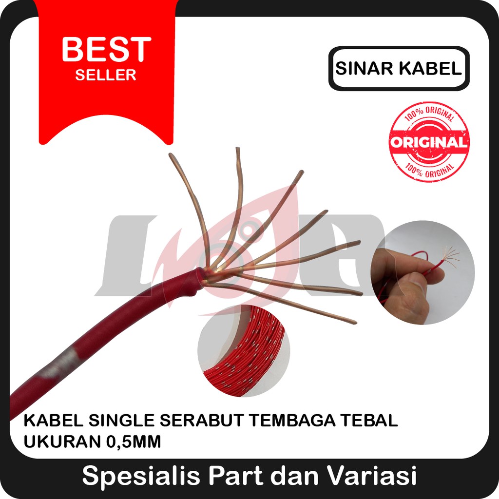 Jual Kabel Bintik Single 0.5mm Cable Serabut Tembaga Tebal Meteran Eceran 1M | Shopee Indonesia