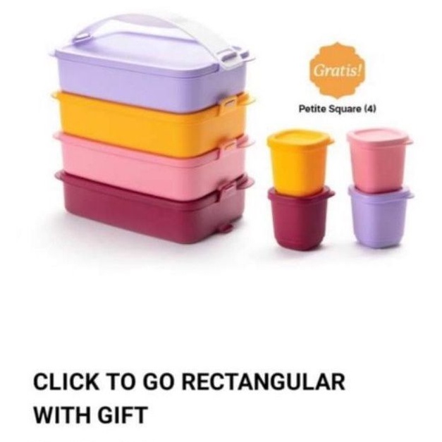 Jual Tuperware Click To Go Rectangular 4susun Rantang CTG | Shopee ...
