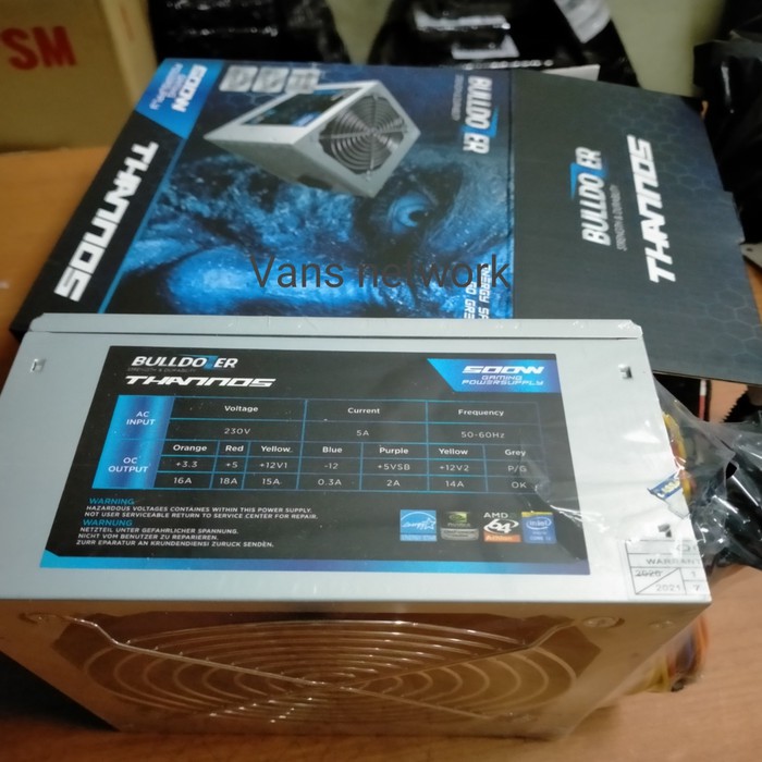 Jual power supply bulldozer 500watt / PSU buldozer thannos 500W garansi ...