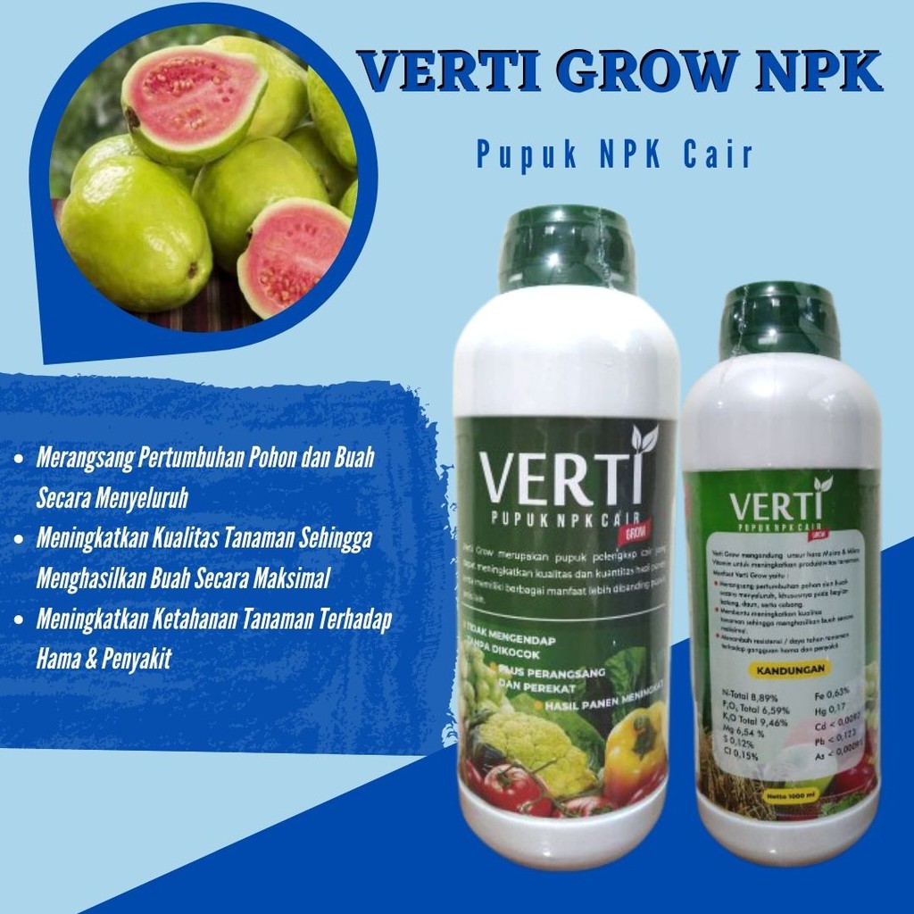 Jual Pupuk NPK Daun VERTI GROW 1 L Pemicu Pertumbuhan Daun | Shopee Indonesia