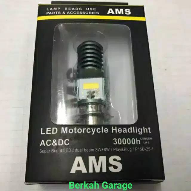 Jual Lampu Depan LED AMS 2 Sisi ACDC Original | Shopee Indonesia