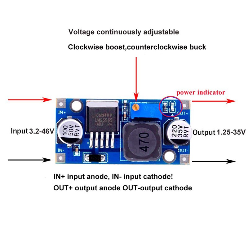 Jual LM2596 DC-DC STEP DOWN ADJUSTABLE BUCK CONVERTER MODULE | Shopee Indonesia