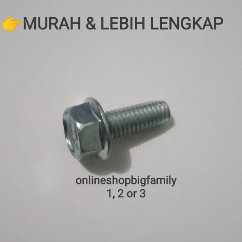 Jual BAUT FLANGE M8X20 (DRAT 12, KUNCI 12, PANJANG 2CM) | Shopee Indonesia