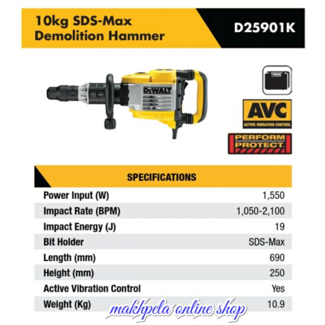 Jual DEWALT D25901K-B1 D25901 Demolition 10kg SDS Max Demolition Hammer | Shopee Indonesia