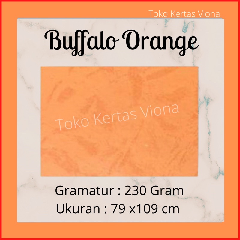 Jual kertas buffalo/ kertas karton/cover /sampul jilid Orange ukuran F4 ...