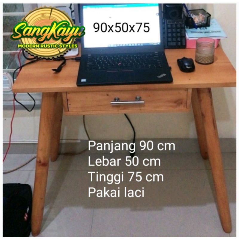 Jual Meja kerja+Laci 90x50x75 cm Meja kayu minimalis Meja komputer Meja ...