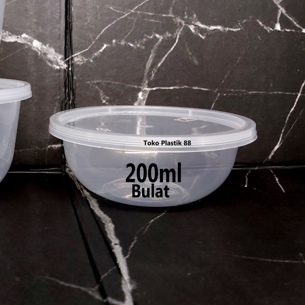 Jual Food Container-Box makanan-Wadah Plastik - Mangkok 200ml Bulat ...