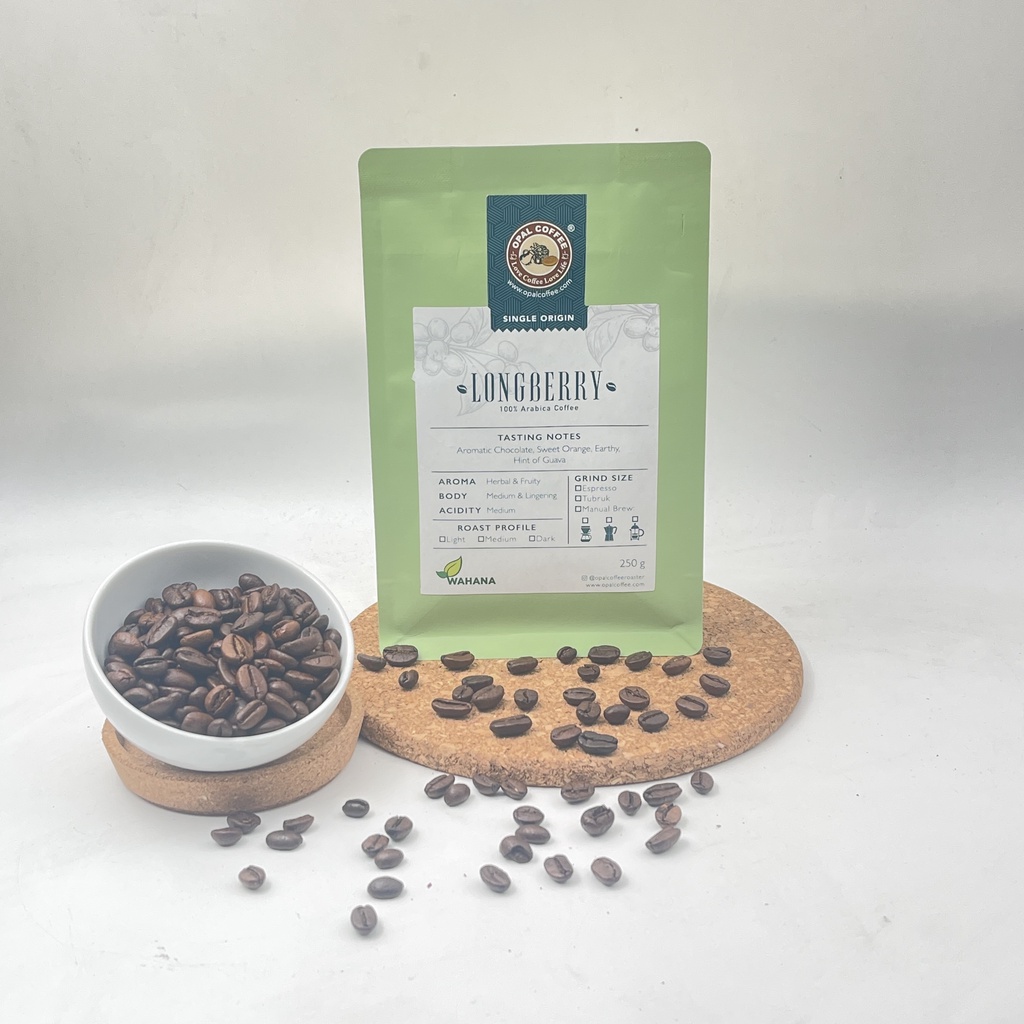 Jual Opal Coffee - Longberry Arabica Roasted Beans 250g | Shopee Indonesia