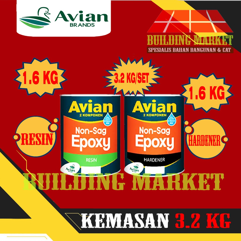 Jual LEM EPOXY AVIAN NON SAG EPOXY AVIAN 2 KOMPONEN NON-SAG (A+B) 3.2 ...