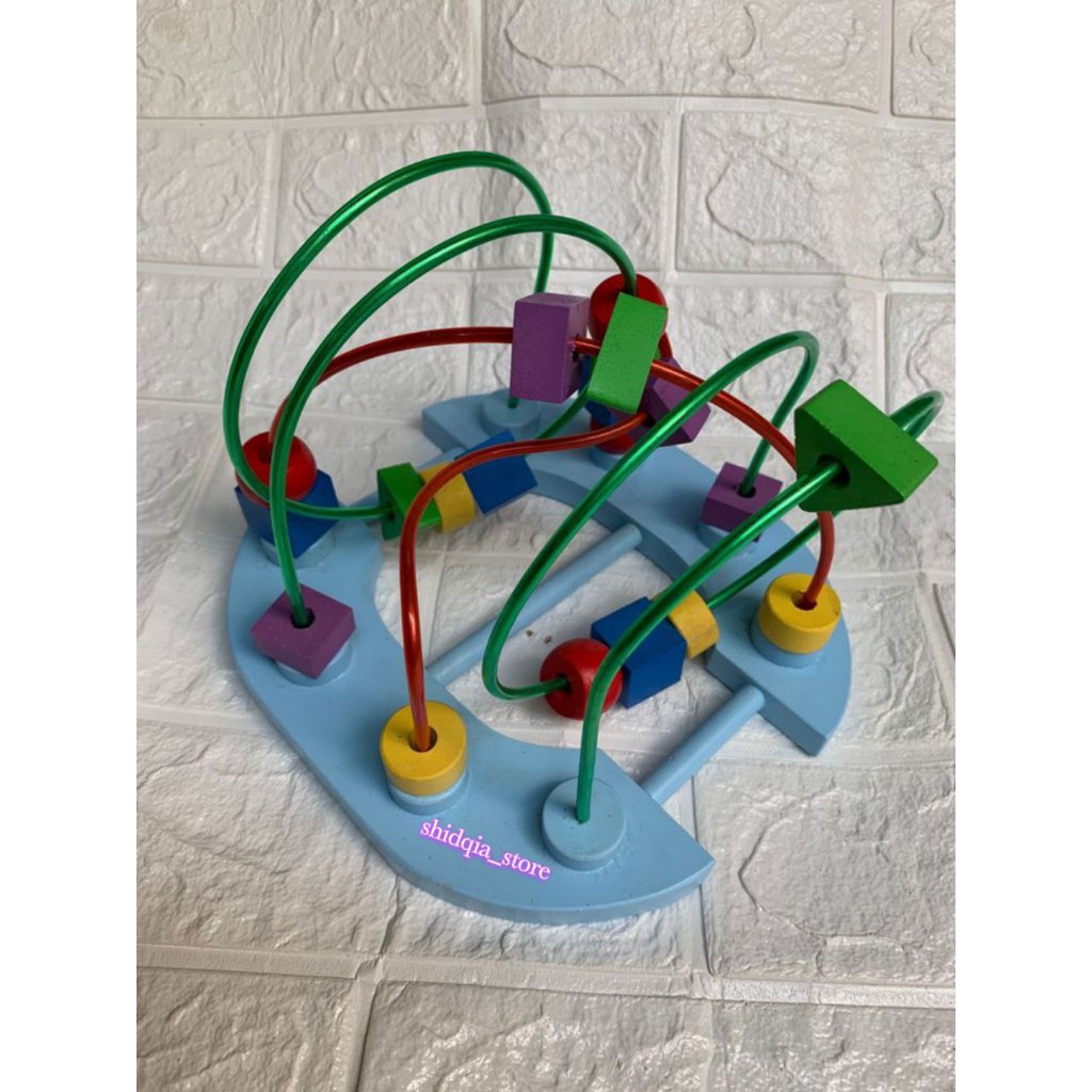 Jual Mainan Kayu Edukasi Wire Game 4 alur Mainan Logika anak PAUD TK ...