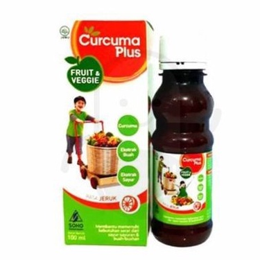 Jual CURCUMA PLUS FRUIT & VEGGIE RASA JERUK SIRUP 100 ML | Shopee Indonesia