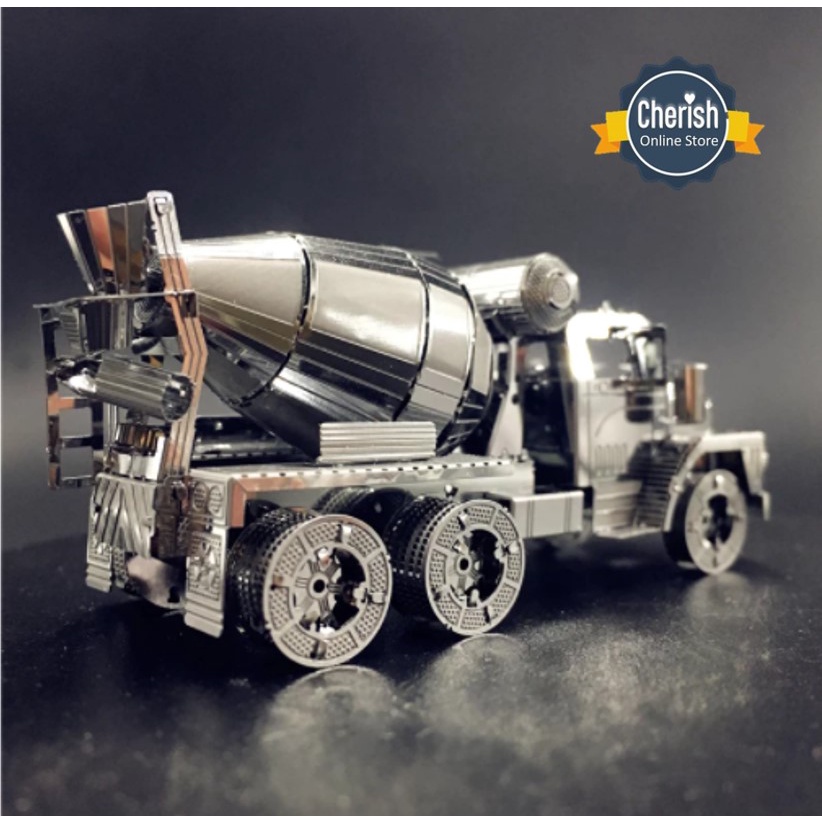 Jual Puzzle 3D Metal Miniatur MIXER TRUCK Replika Mobil Konstruksi MB ...