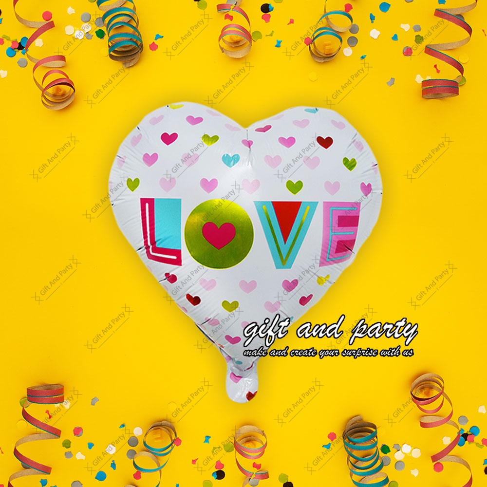 Jual Balon Foil Font Love Icon Love / Balon Love / Balon Motif Heart ...
