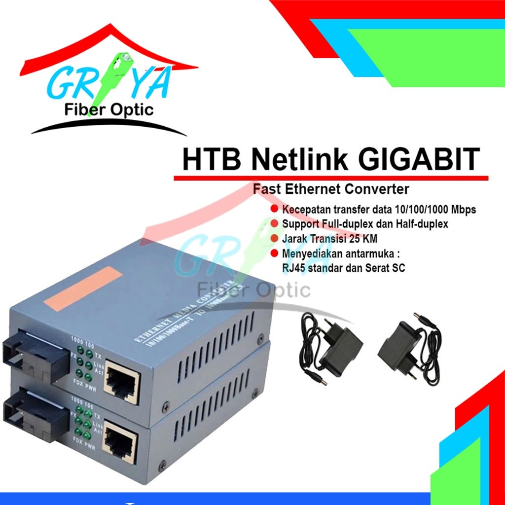 Jual HTB Gigabit GS03 Netlink HTB Netlink Gigabit GS-03 Converter Fiber Optik | Shopee Indonesia