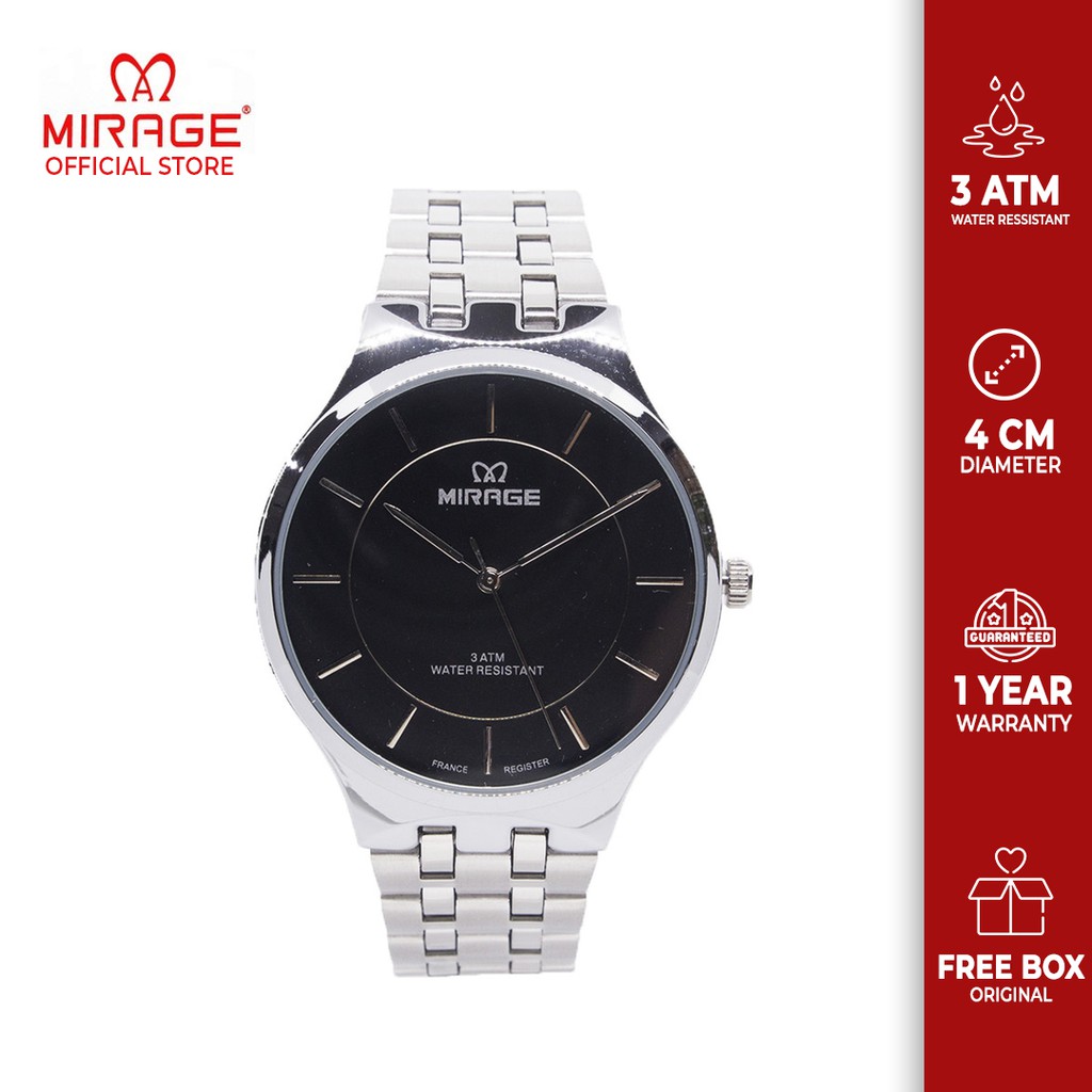Jual Mirage Analog Jam Tangan Pria Anti Karat Tahan Air Original Casual ...