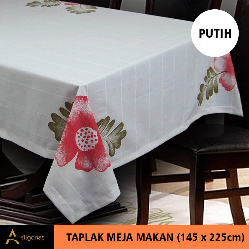 Jual Taplak Meja Makan Persegi Algonas Motif Print Bunga Bahan Kain ...