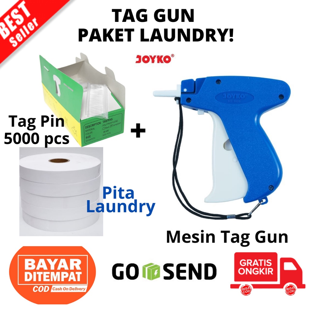 Jual [BAYAR DITEMPAT] Paket Laundry Alat tembak Tag gun Joyko & Tag pin ...