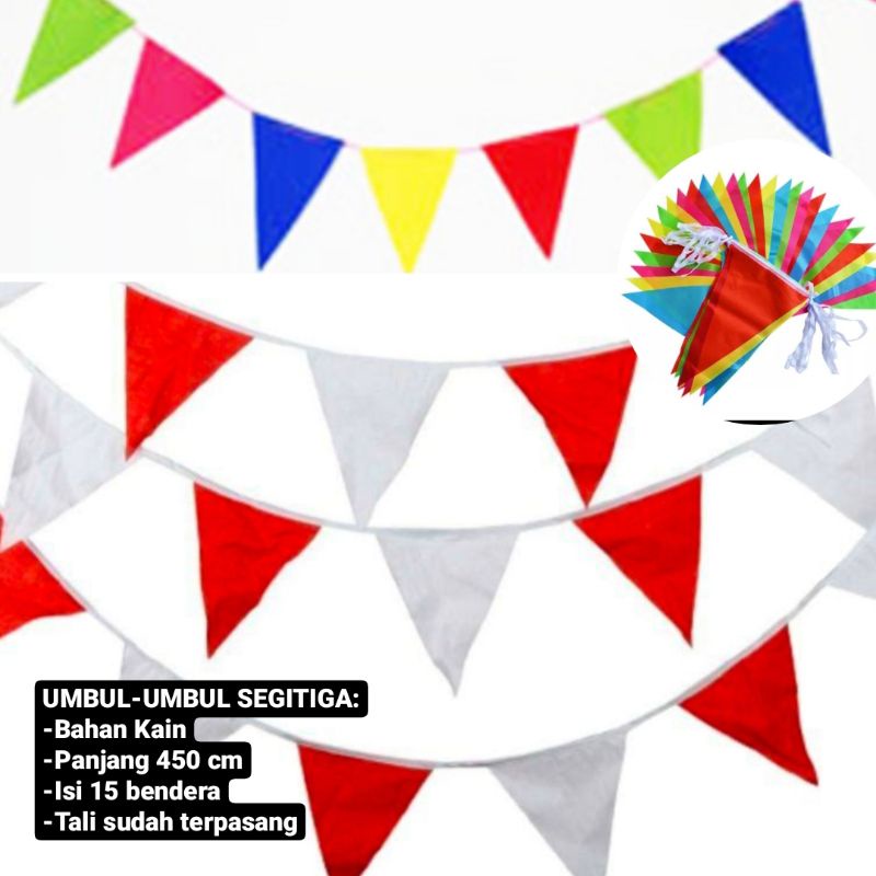 Jual HIASAN BENDERA SEGITIGA UMBUL UMBUL BENDERA MERAH PUTIH 17 AGUSTUS AGUSTUSAN HIASAN ...