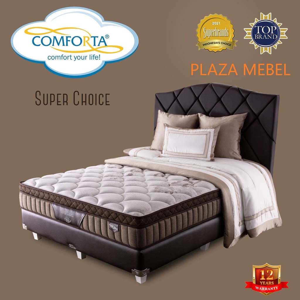 Jual Set Bed Kasur Comforta Springbed Super Choice ukuran 160 - 200 (FULLSET) | Shopee Indonesia