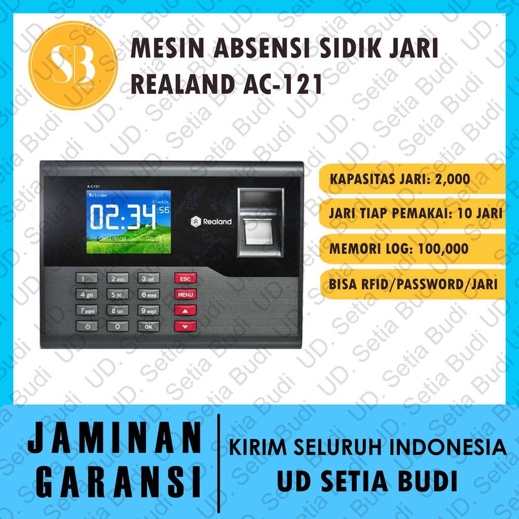 Jual Mesin Absensi Biometrik Jari Realand AC121 Time Attendance AC-121 ...