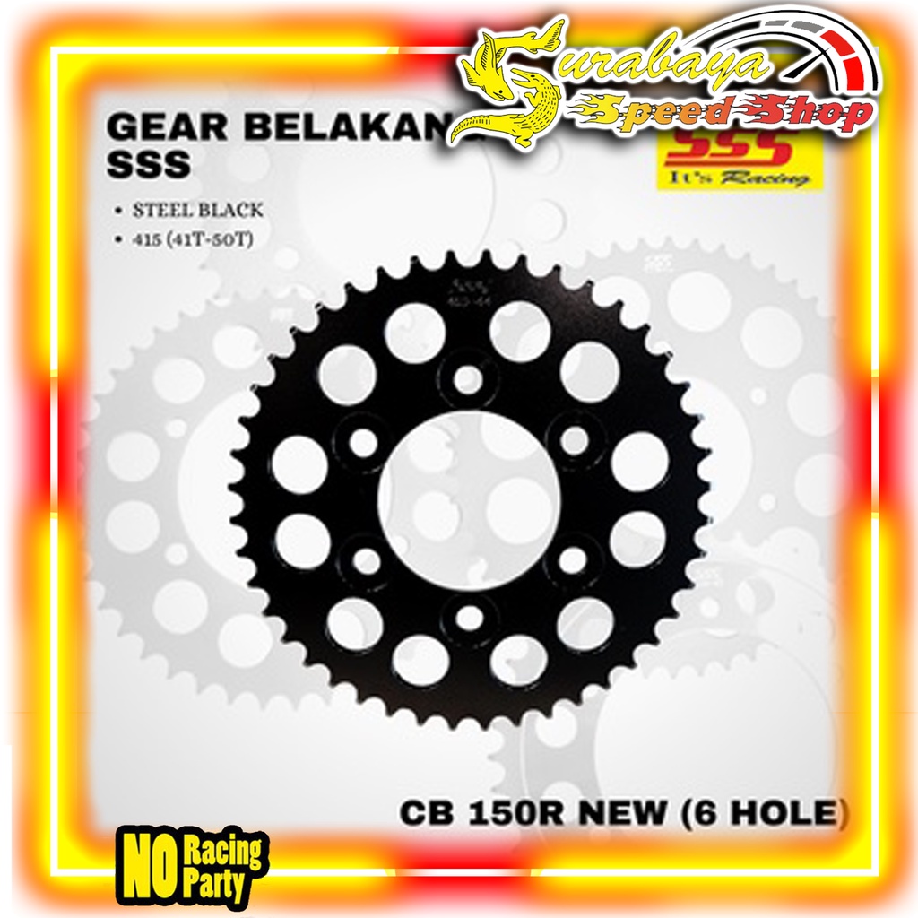 Jual SSS Gear Belakang Black Hitam New CBR150 CB150R CBR 150 Baut 6 ...