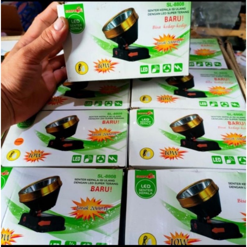 Jual Senter Kepala 10 Watt Sunpro SL 8808 | Shopee Indonesia