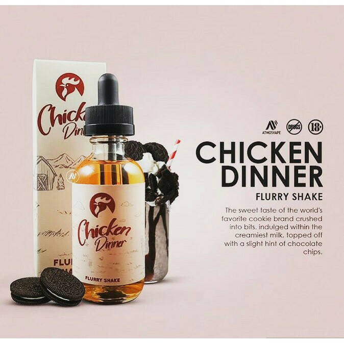 Jual Liquid Chicken Dinner Flurry Shake 3Mg 6Mg 60ML Liquid JRX Chicken ...