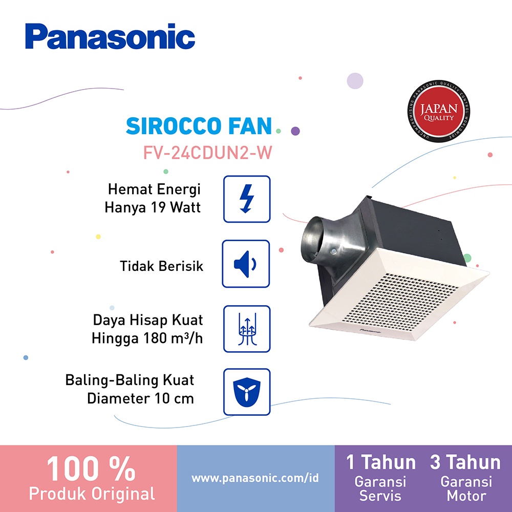 Jual Panasonic FV-24CDUN2-W - Kipas Ventilasi / Ventilating Fan ...