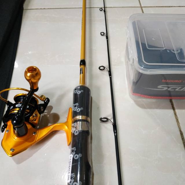 Jual Set Pancing UL ( Reel Maguro Scuilla 500 + Joran Daido Maesta 1,5 Meter Bahan Carbon Solid ...