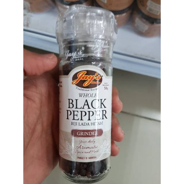 Jual 50 gr JAYS WHOLE BLACK PEPPER GRINDER (MERICA HITAM DENGAN GRINDER ...