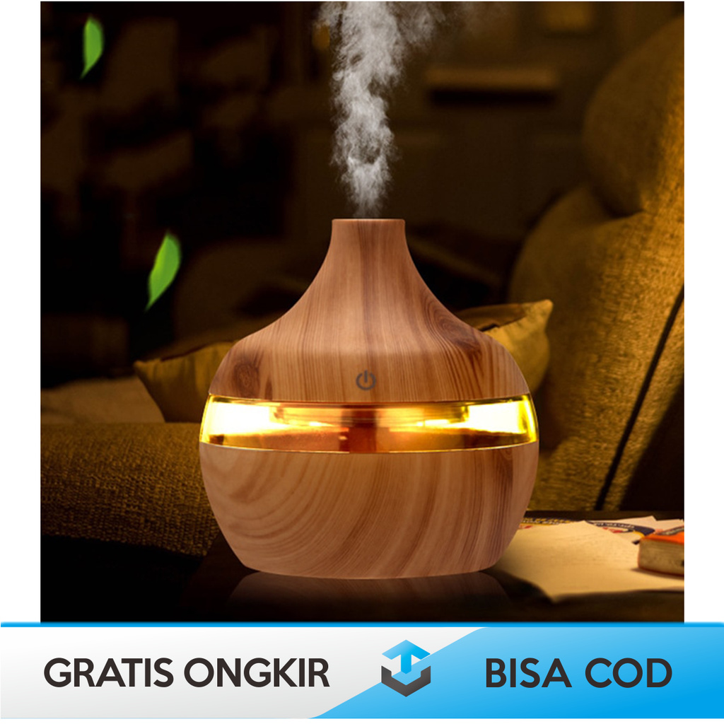Jual AROMATERAPI DIFFUSER HUMIDIFER KJR-J003 KAYU AROMATHERAPY 7 LED ...