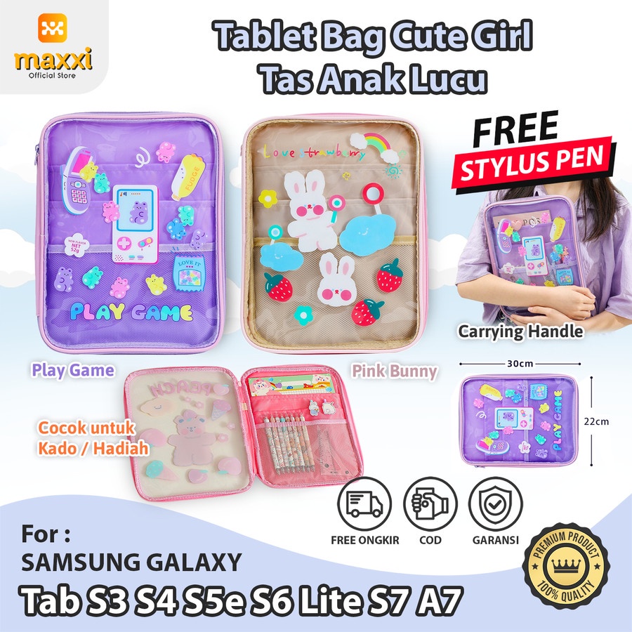 Jual Samsung Tab S3 S4 S5e S6 S7 A7 Tablet Bag Cartoon Pouch Case Kid ...
