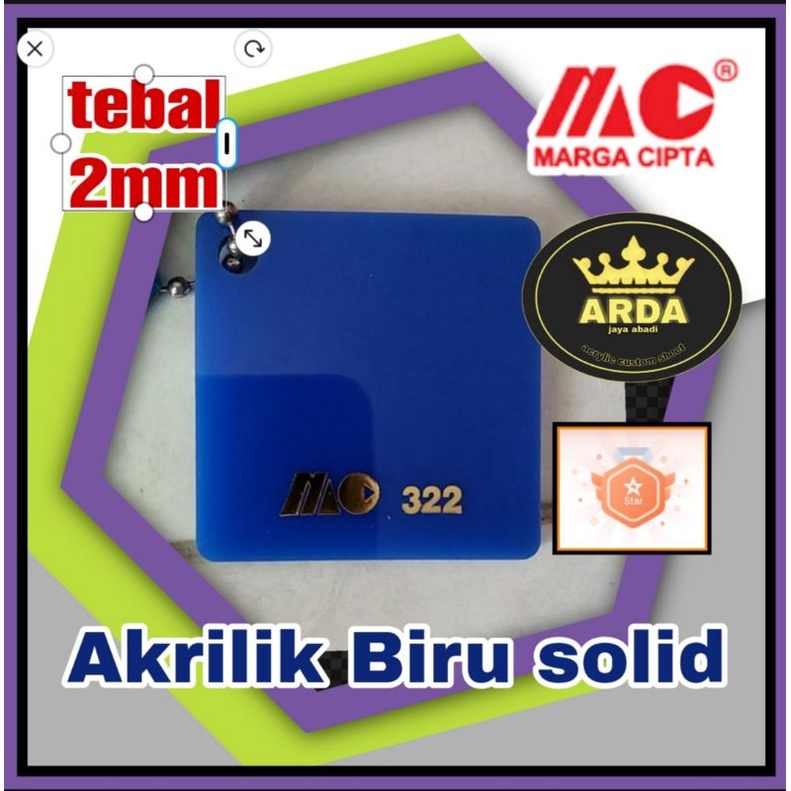 Jual Akrilik 2mm biru / Akrilik biru solid 2mm marga cipta/ akrilik ...