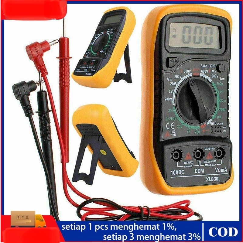 Jual Multimeter Digital AC/DC XL830L DT830 Voltage Tester / Multitester ...