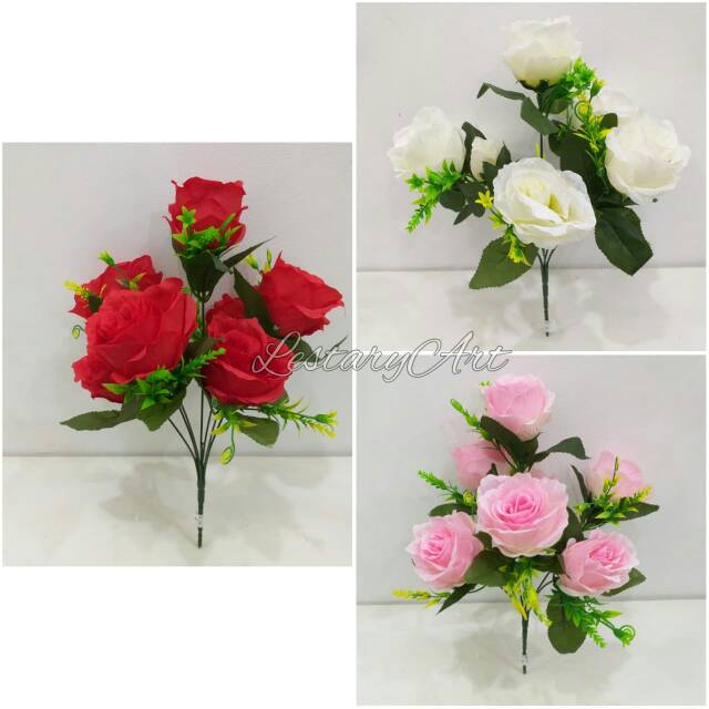 Jual Bunga Mawar Artificial / Bunga Mawar Palsu / Bunga Mawar Murah ...
