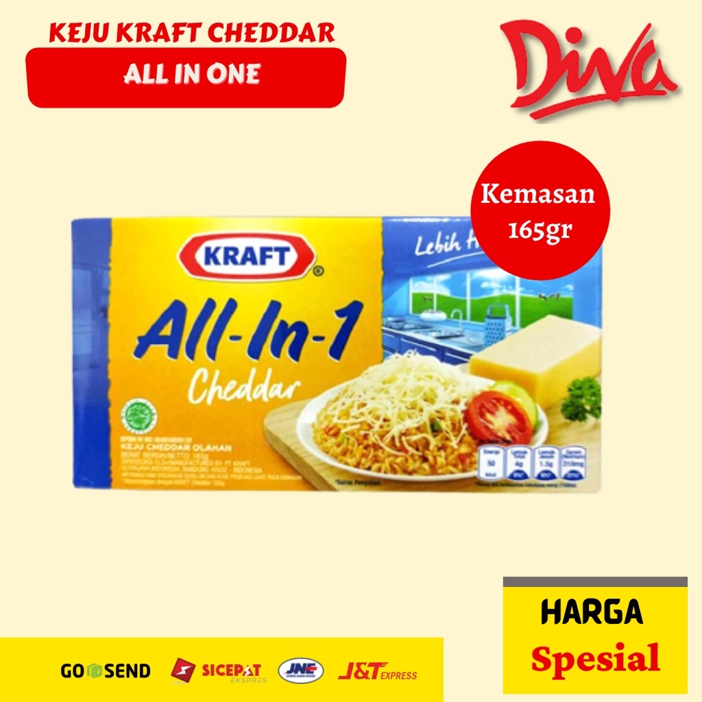 Jual [165gr] Keju Kraft All in 1 / Keju Cheddar Kraft All in One ...