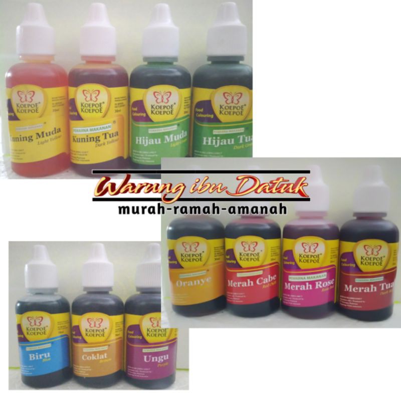 Jual Pewarna cap KOEPOE KOEPOE | KUPU KUPU 30ml | Shopee Indonesia