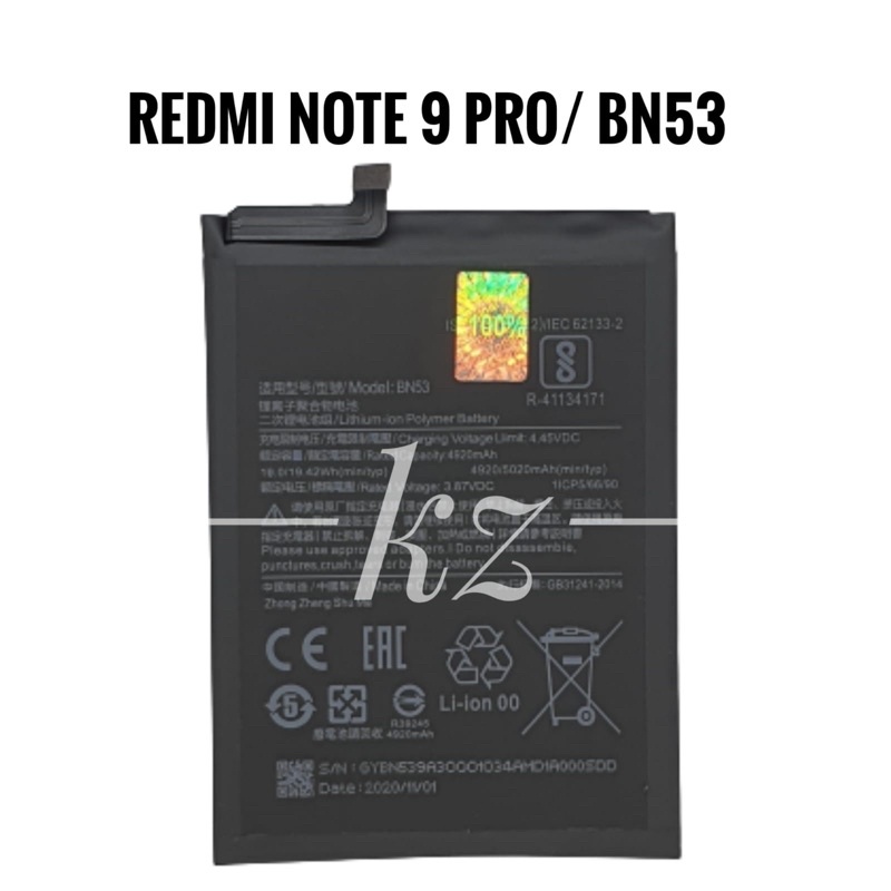 Jual Baterai Batre Xiaomi BN 53 Redmi Note 9 Pro Batere Xiaomi Redmi ...