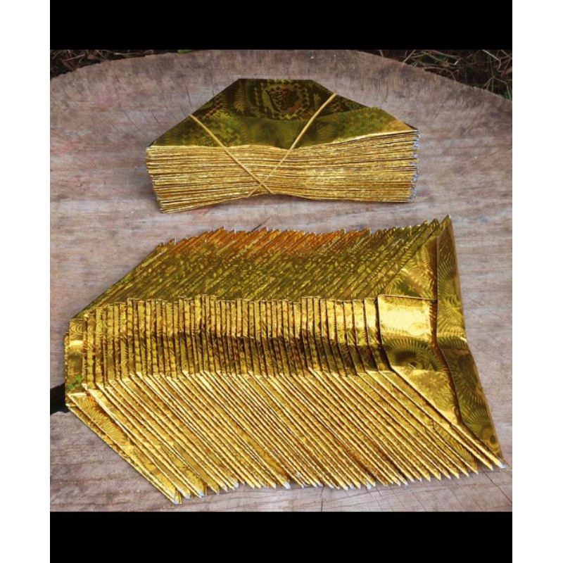 Jual kertas sembahyang lipat yuan pau hologram 12cm | Shopee Indonesia