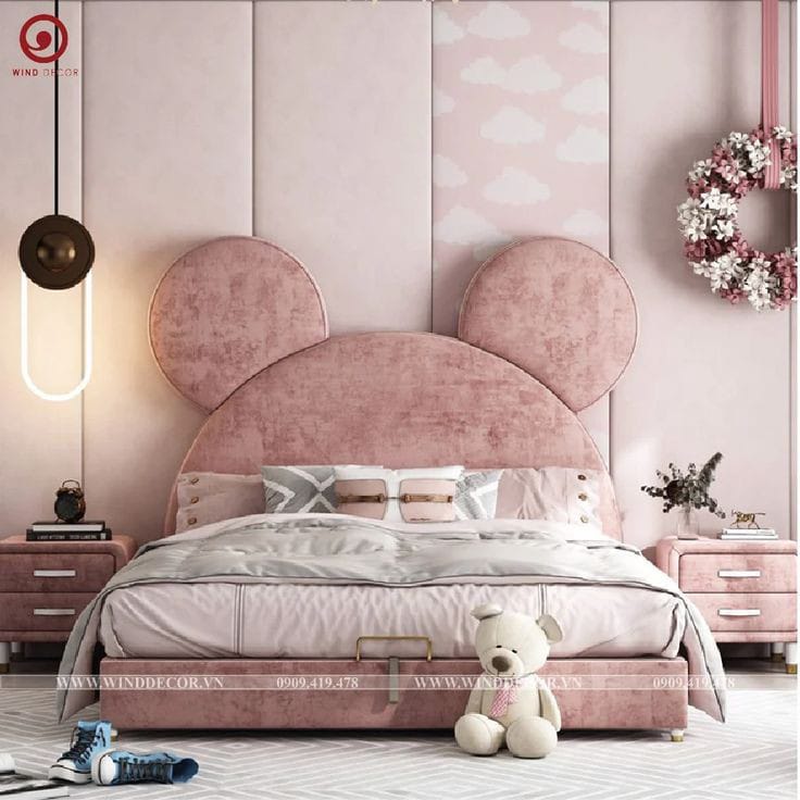Jual Sandaran Tempat Tidur Mickey Mouse/ Wallpaper 3D Mickey Mouse ...