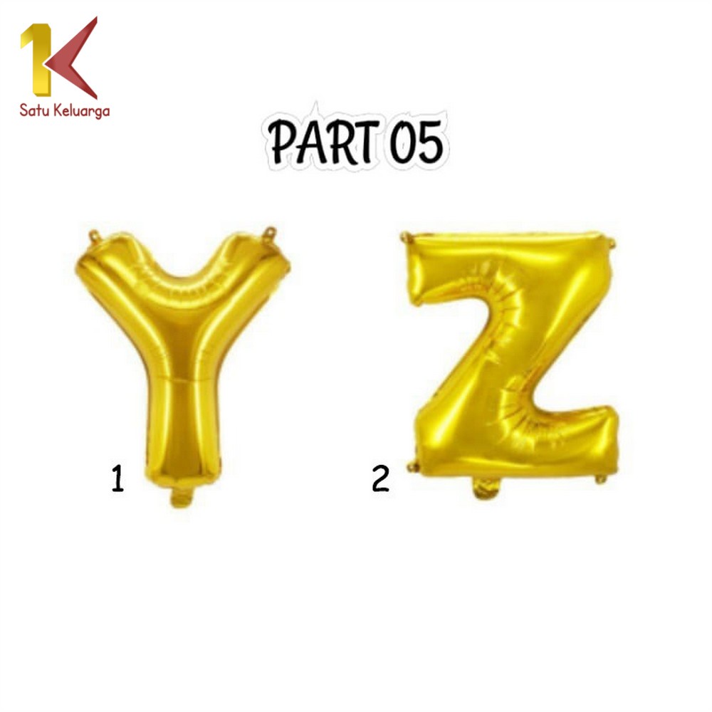 Jual Satu Keluarga Balon Huruf Gold C390 Balon Nama Ulang Tahun Foil ...
