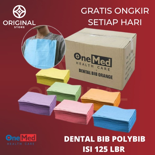 Jual Dental Bib Onemed Polybib Celemek Dental Tatakan Ludah Celemek ...