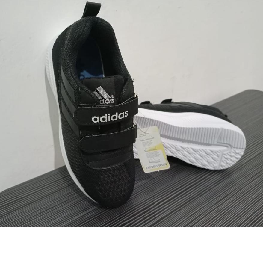 Jual Miliki sepatu anak sekolah adidas hitam tanpa tali / sepatu ...
