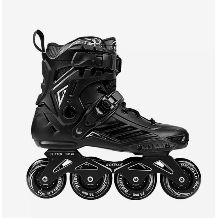 Jual Original FULL BLACK sepatu roda ROSELLE Inline Skate Freestyle ...