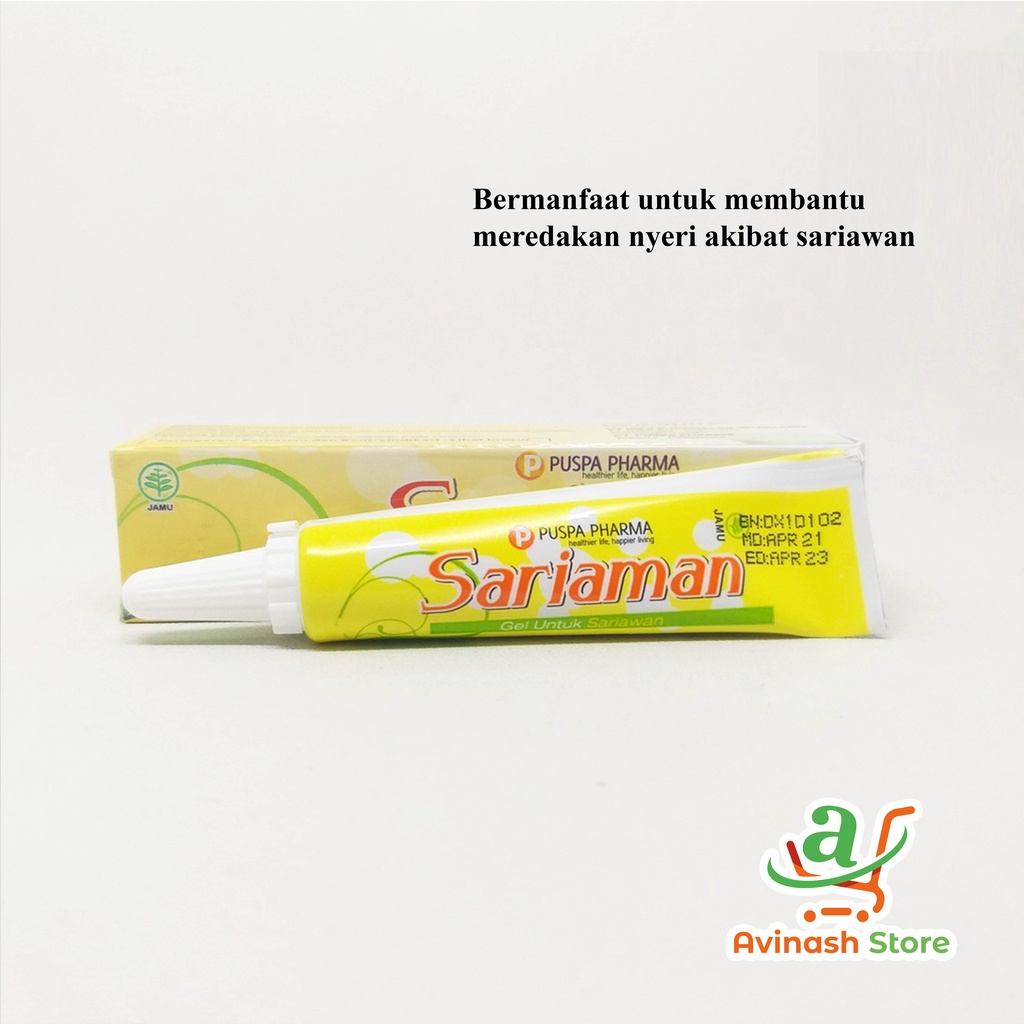 Jual SARIAMAN GEL KEMASAN 5 ML MENGATASI SARIAWAN | Shopee Indonesia